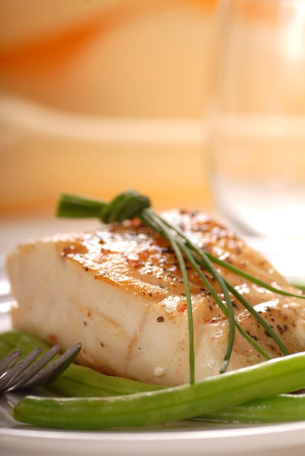 Cod with Asparagus stock image. Image of fork, toped, fillet - 475655