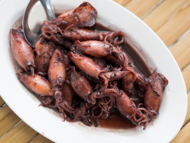 Sauteed Black Squid is Processed Squid that is Cooked until the Squid ...