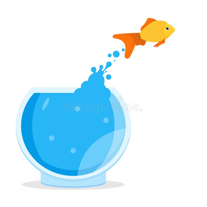 Sauter De Poisson Rouge De La Cuvette, Aquarium Illustration de Vecteur ...