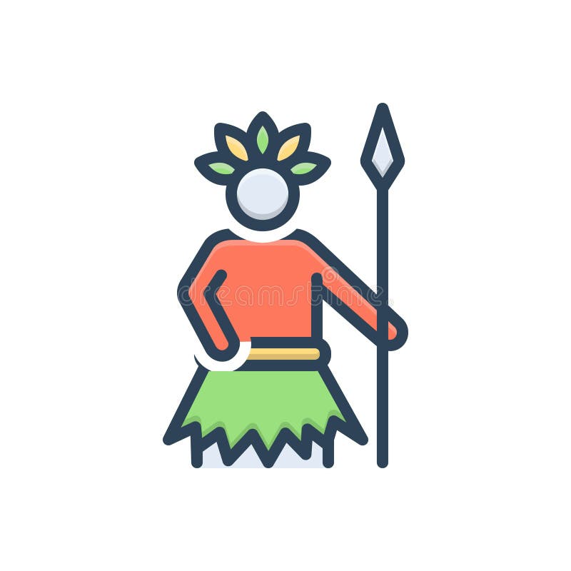 Color Illustration Icon for Savage, Caveman and Ancient Stock ...