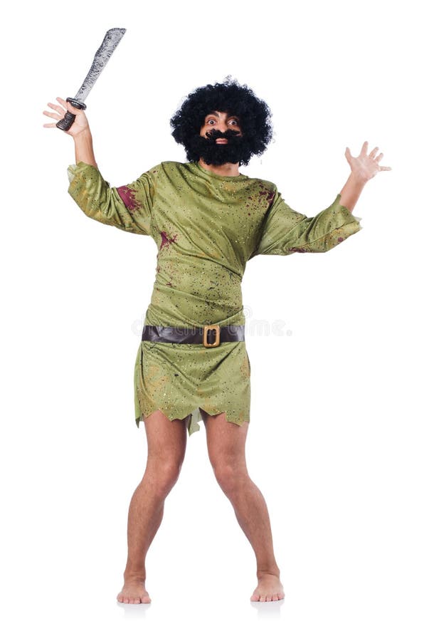 Savage man isolated stock photo. Image of metal, fleecy - 46610204