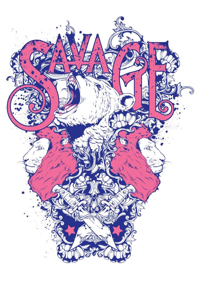 Savage spirits stock vector. Illustration of design, animal - 30635906