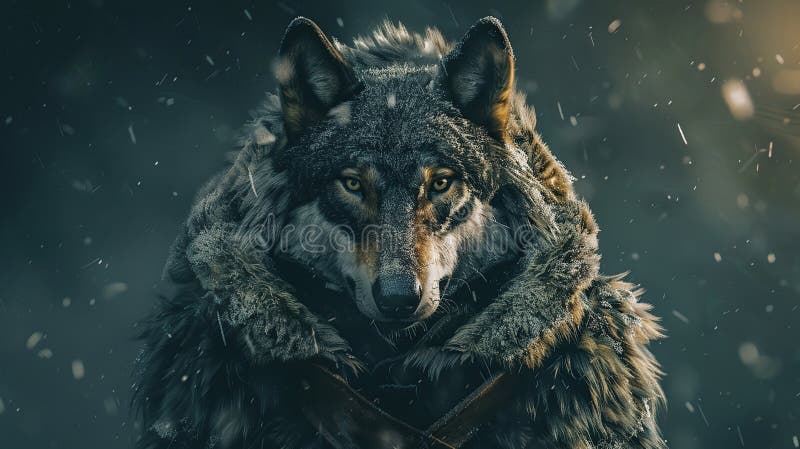 Savage Style, Ferocious Wolf Dressed for the Hunt. Generative Ai Stock ...