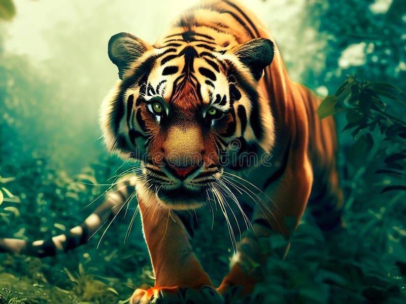 Stalking Tiger Stock Illustrations – 233 Stalking Tiger Stock ...