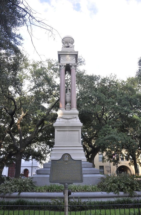 Savannah,August 8th:Wright Square Monument from Savannah in Georgia USA ...