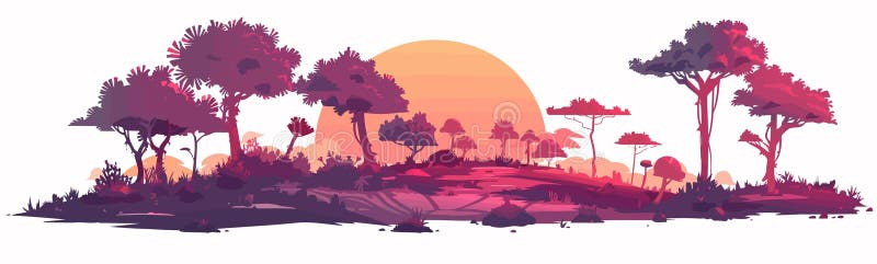 Savannah Isolated Vector Style Stock Vector - Illustration of park ...