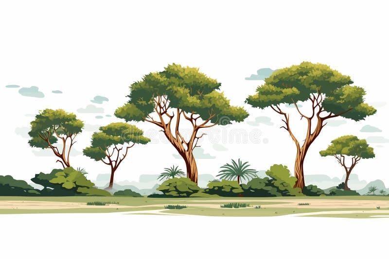 Savannah Vegetation Set Vector Flat Isolated Vector Style Illustration ...