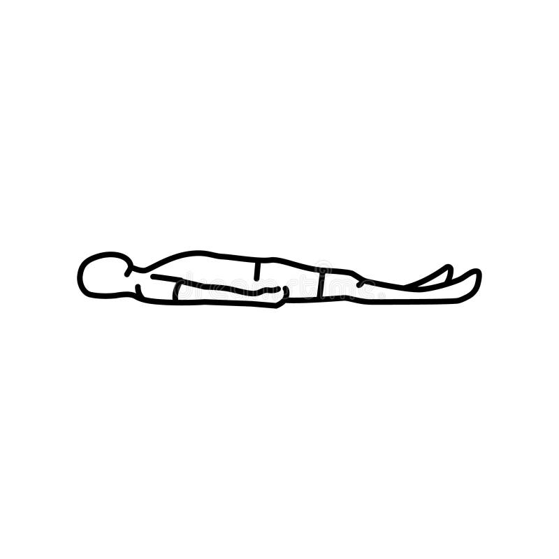 Savasana (Corpse Pose) Line Icon. a Man Does Yoga Stock Vector ...