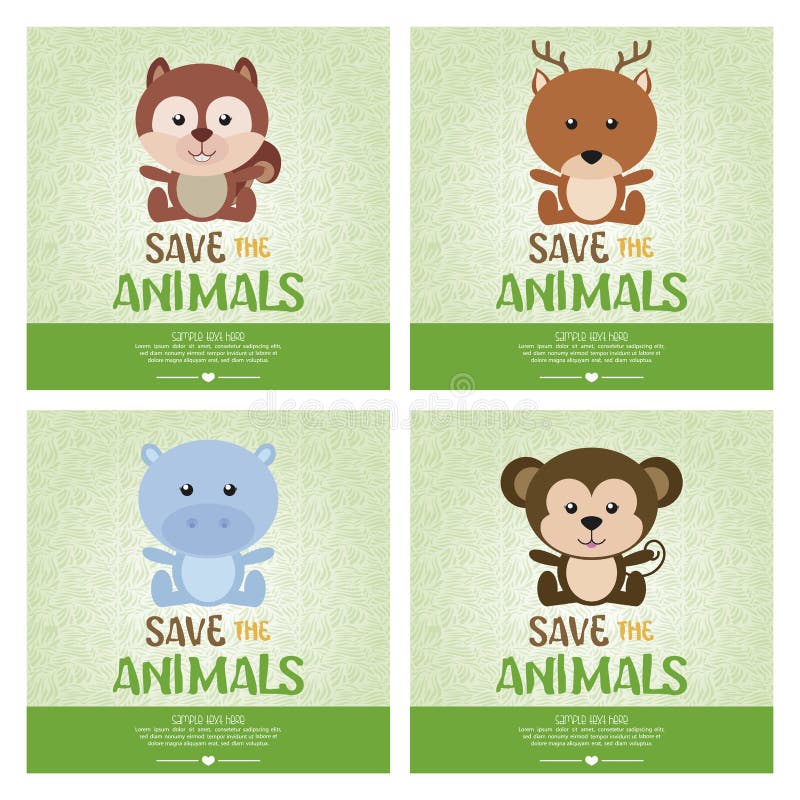 Save the Animals stock vector. Illustration of sketch - 62111149
