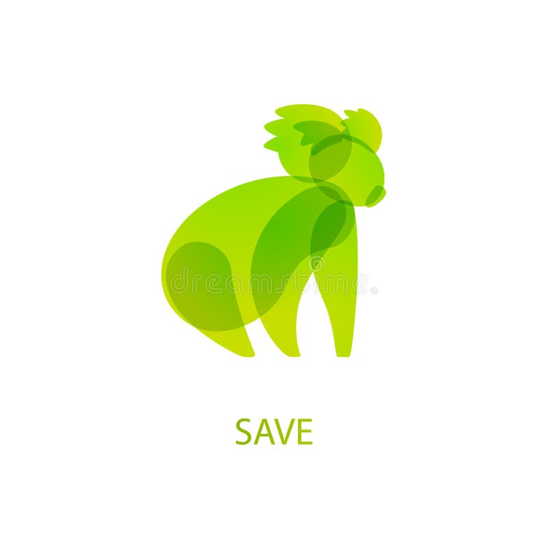 Save Animals in Australia Concept Banner. Silhouette of Koala in ...