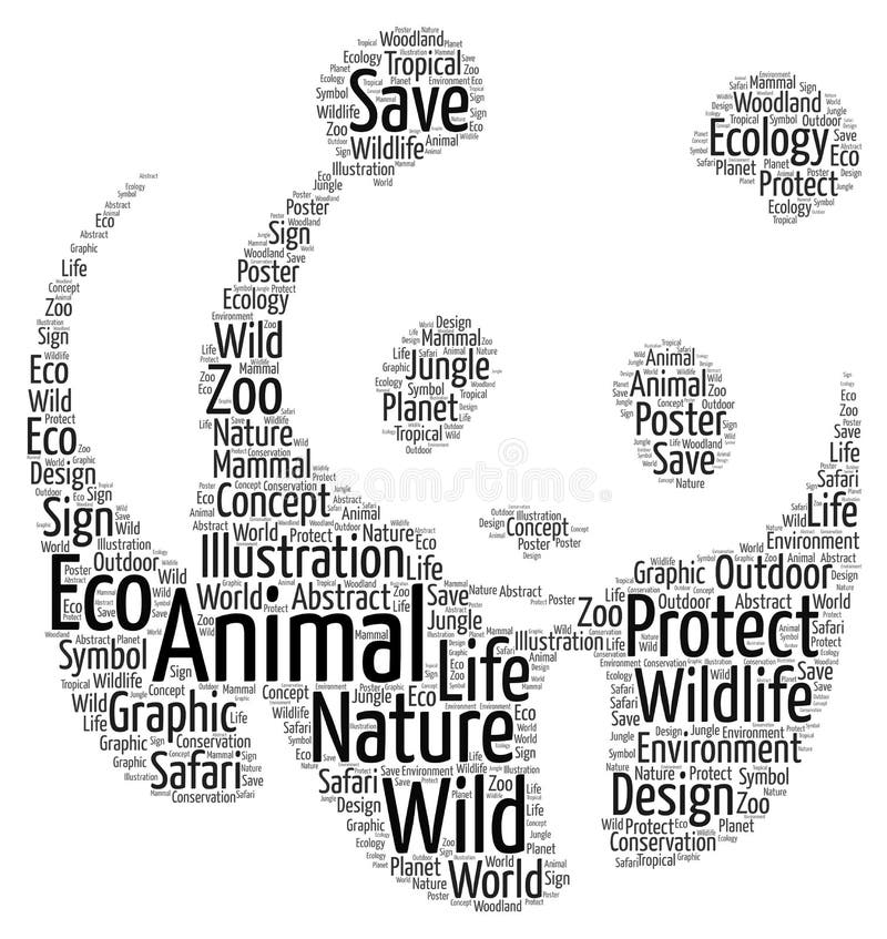 Save the Animals Word Cloud Editorial Stock Image - Illustration of ...