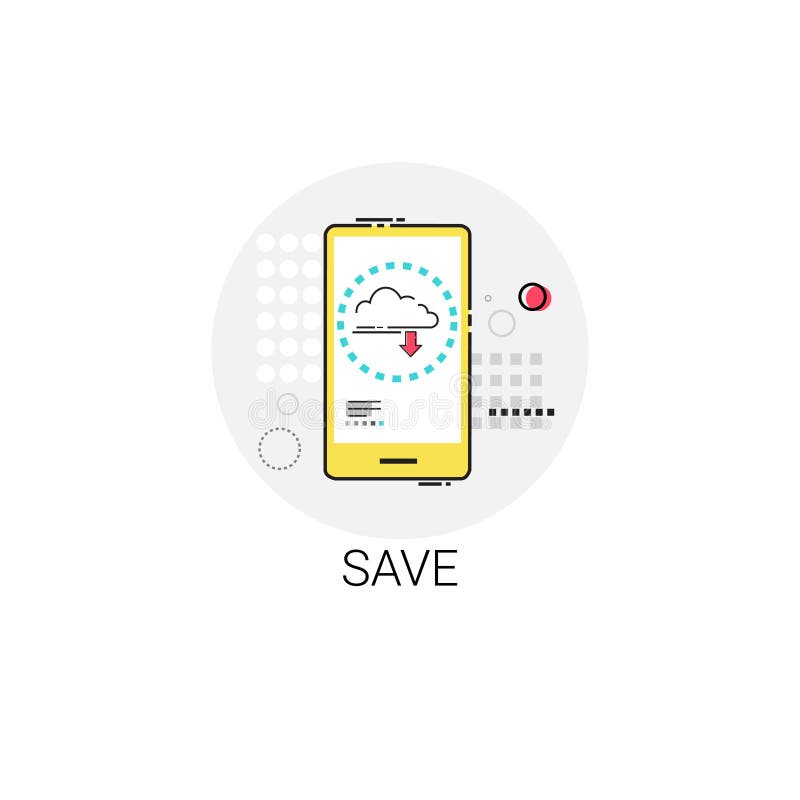 Save App Data Storage Cell Smart Phone Icon Stock Vector - Illustration ...