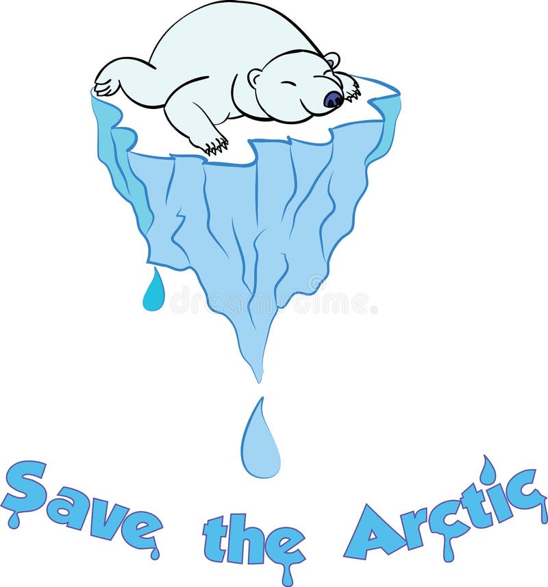 Save the Arctic bear stock illustration. Illustration of warning - 66041939
