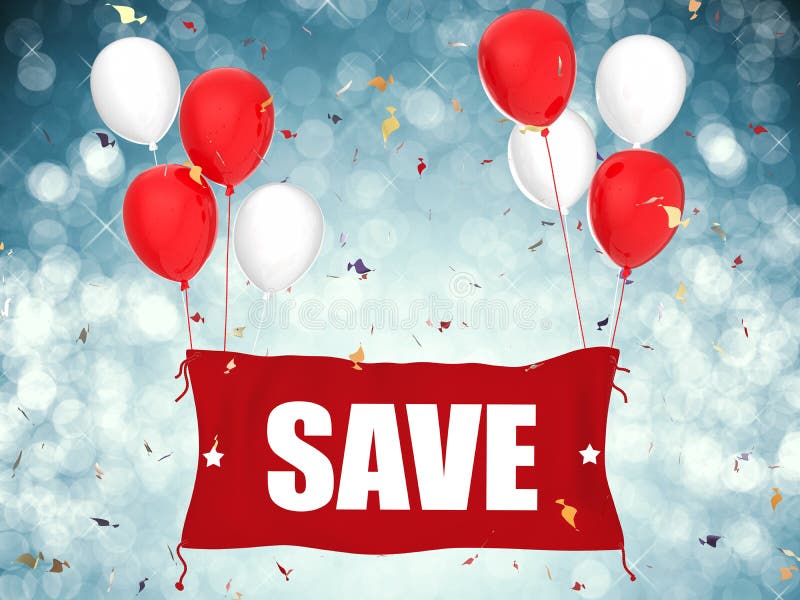 Save banner with red cloth stock illustration. Illustration of save ...