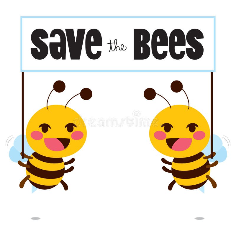 Save the Bees - Funny Vector Text Quotes and Bee Drawing. Stock Vector ...