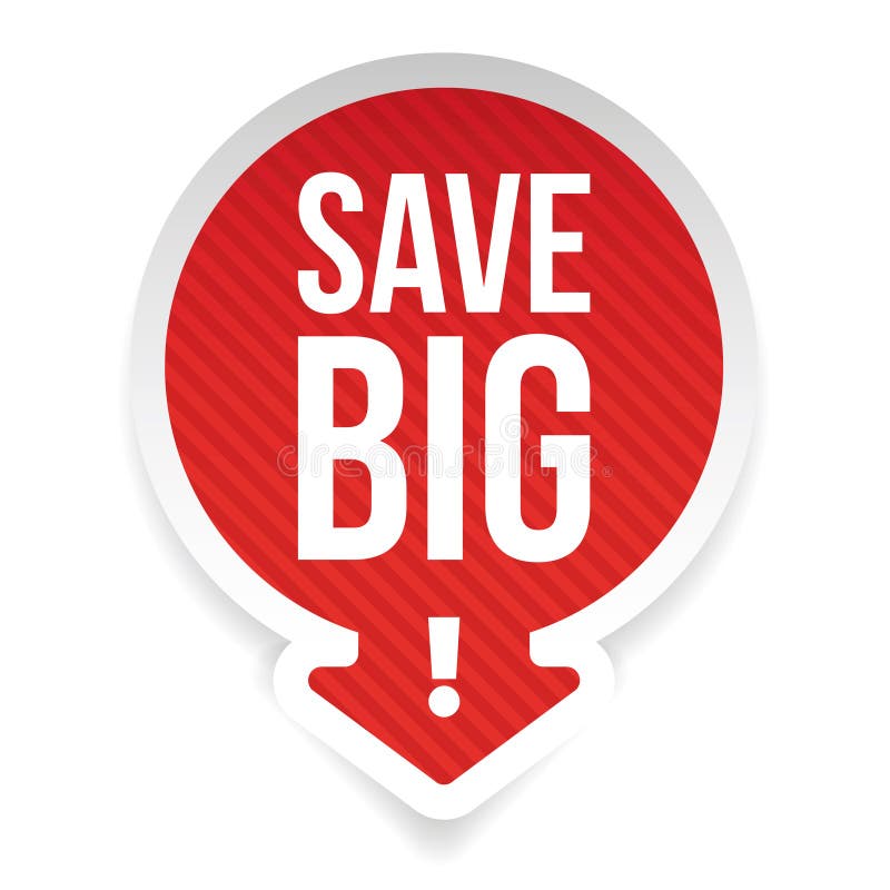 Save Big Label Red with Arrow Stock Vector - Illustration of sale ...