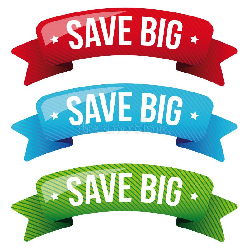 Save Big vector ribbon stock vector. Illustration of label - 98696734