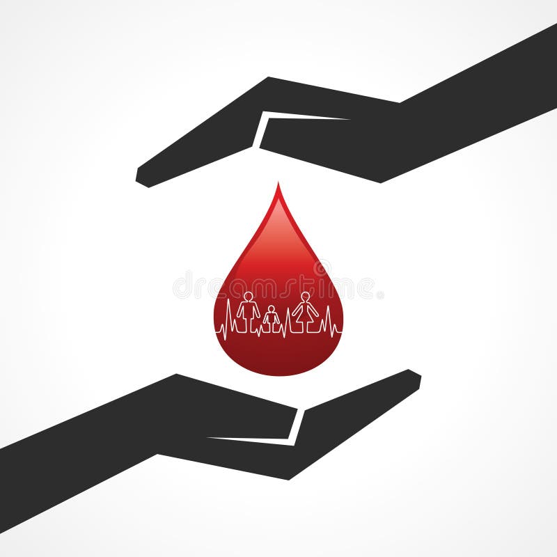 Save Blood Drop with Heartbeat Concept Stock Vector - Illustration of ...