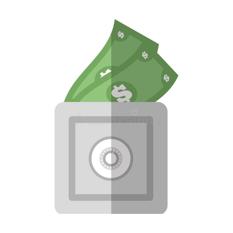 Save Box Money Cash Bills Flat Icon Stock Illustration - Illustration ...