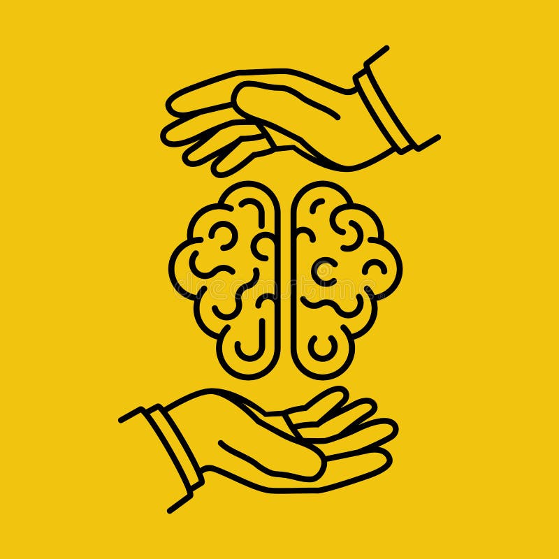 Save Brain. Protection Mind Stock Vector - Illustration of brain ...