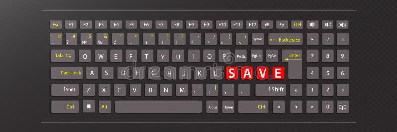 Save Concept. Illustration Keyboard Stock Illustration - Illustration ...