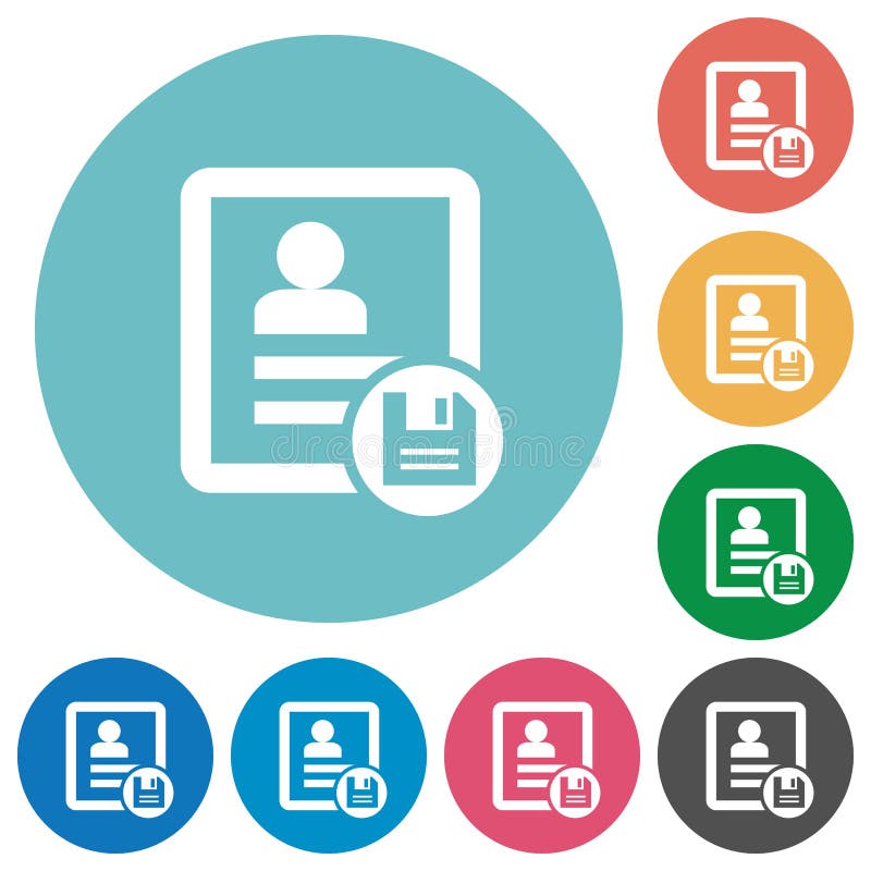 Save Contact Changes Flat Round Icons Stock Vector - Illustration of ...