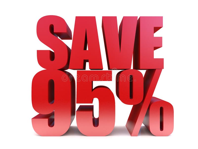 Save 75 3d Text Symbol. 3d Rendering on White Stock Illustration ...