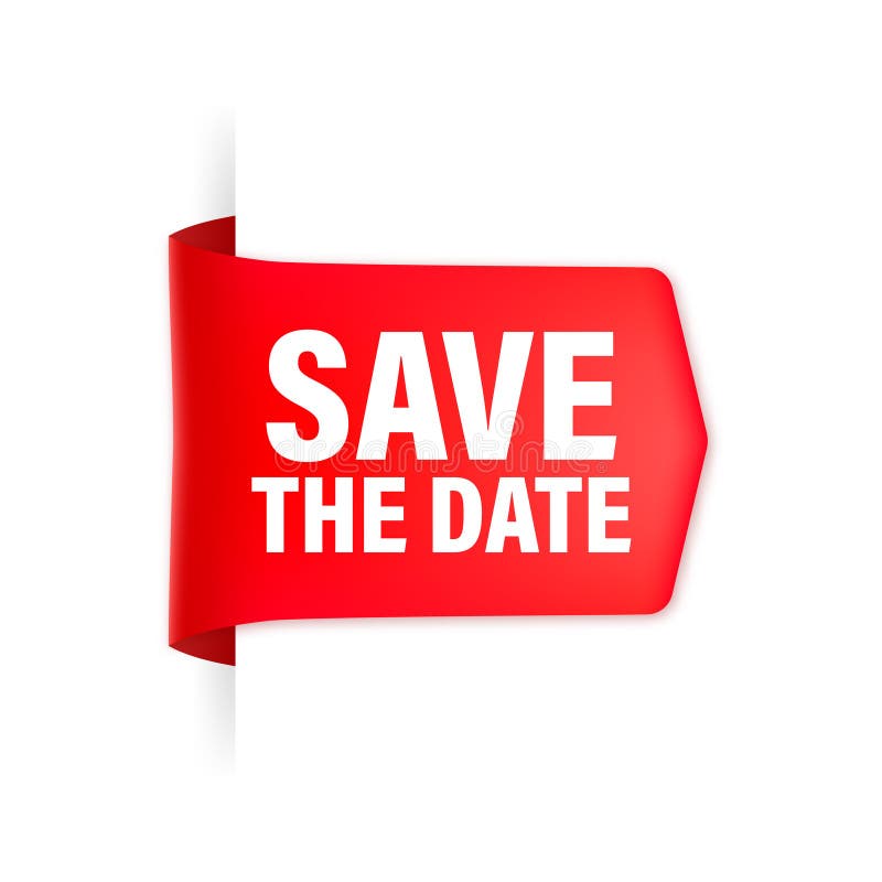 Save the Data Red Ribbon in 3D Style on White Background. Vector ...