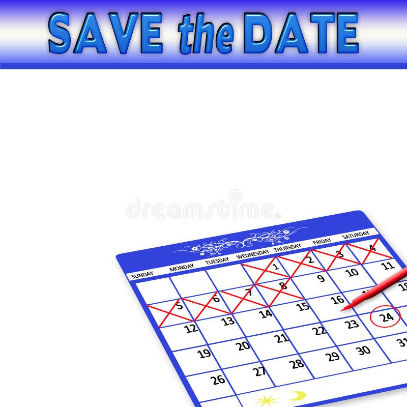 Save the Date - Background - Calendar Stock Illustration - Illustration ...