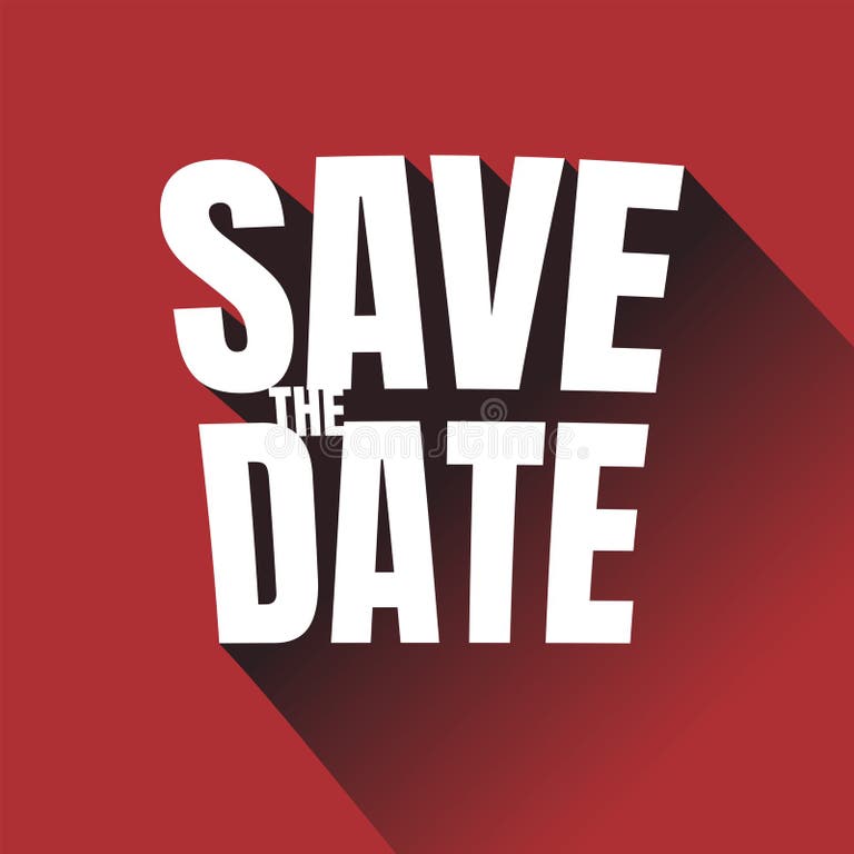 Save the Date Button Label Bold Typography Stock Vector - Illustration ...