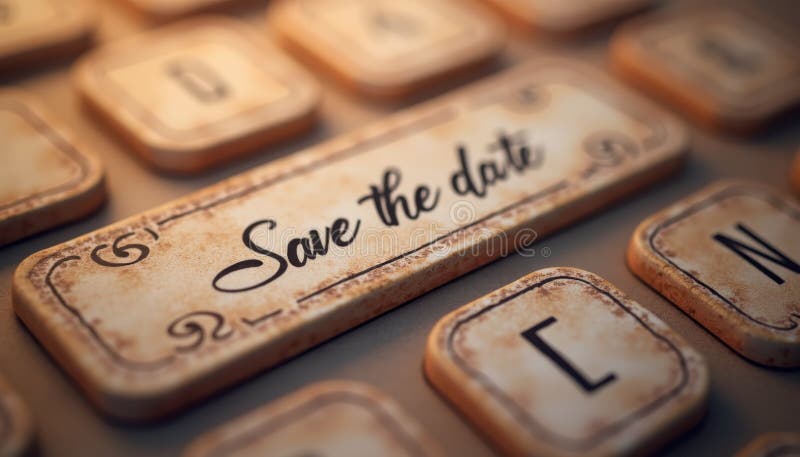 Save the Date Buttons, Time Reminders in a Visual Design Stock ...