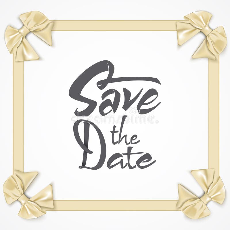 Save the Date - Calligraphic Lettering Badge Label for Design ...