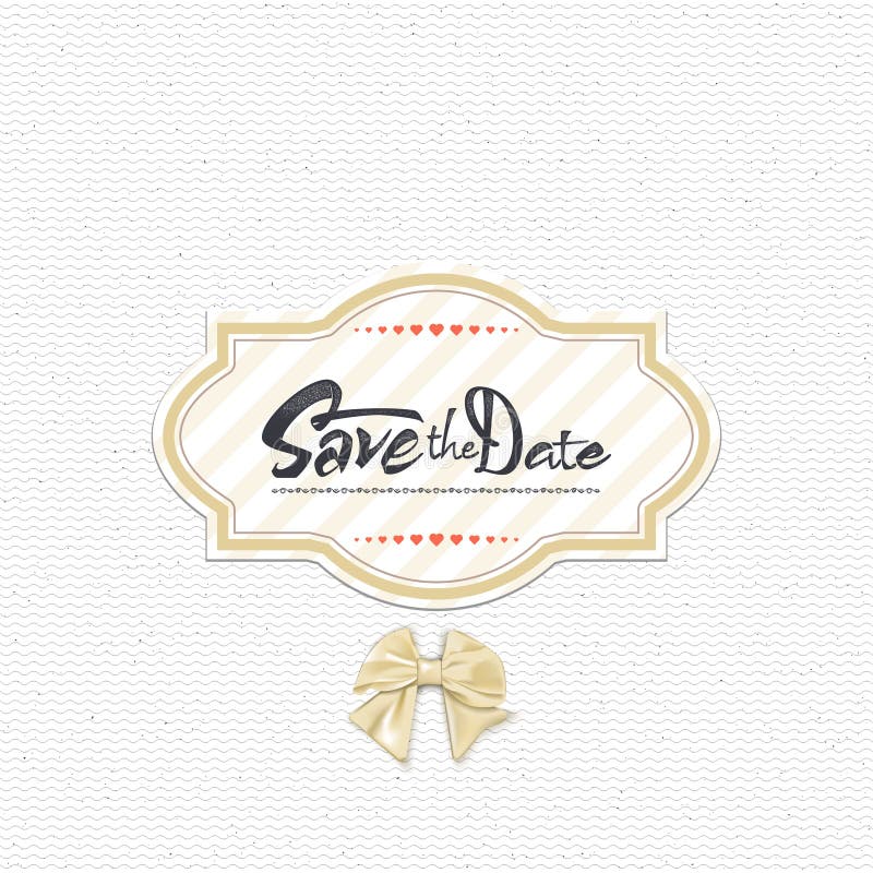 Save the Date - Calligraphic Lettering Badge Label for Design ...
