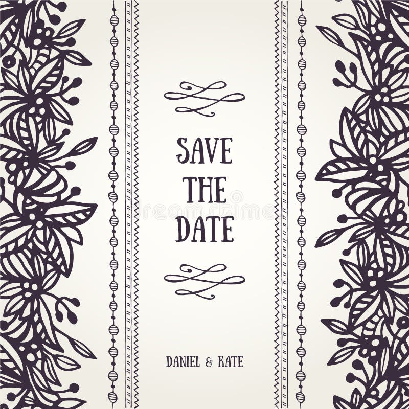 Save the Date Card Template Stock Vector - Illustration of design ...