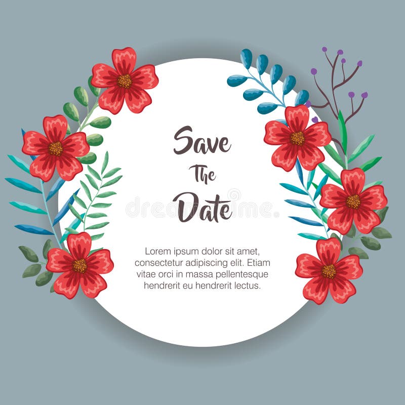 Save the Date Circular Frame Stock Vector - Illustration of design ...