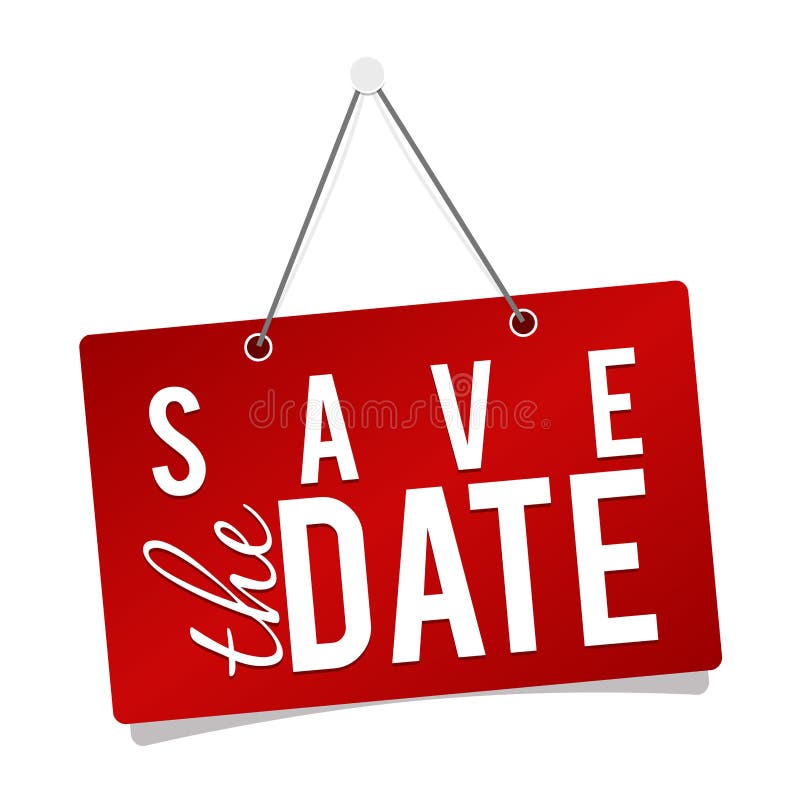 Save the Date Door Sign on White Background Stock Illustration ...