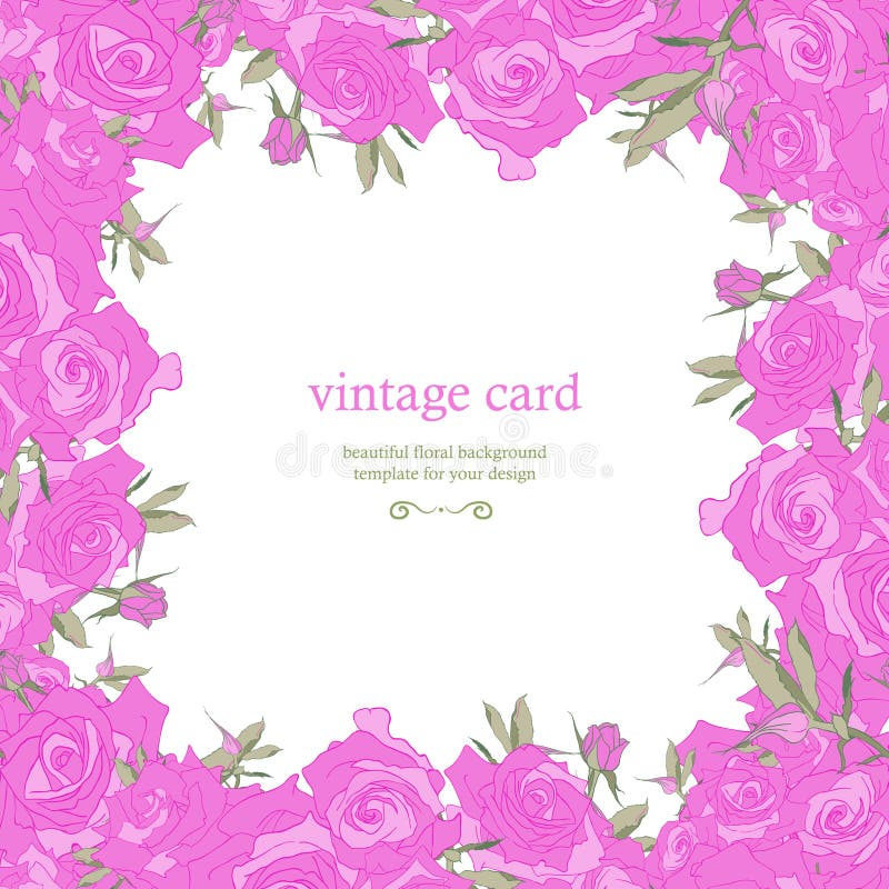 Save the Date Floral Card. Border Frame . Stock Vector - Illustration ...