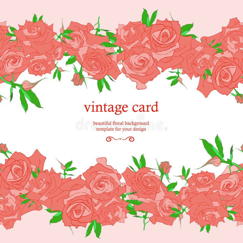 Save the Date Floral Card. Border Frame . Stock Vector - Illustration ...