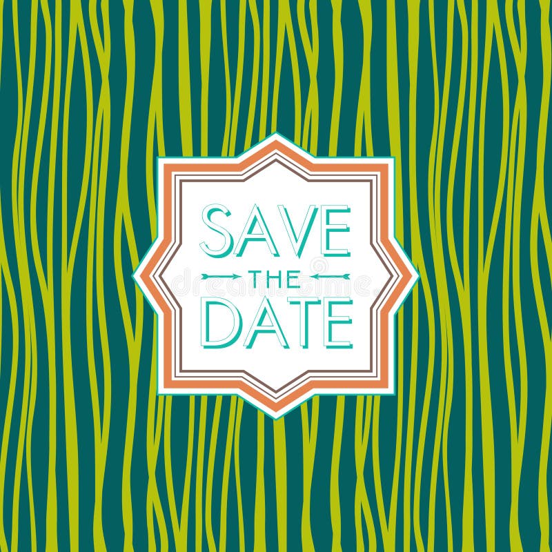 Save the Date Hipster Style. Wedding Invitation. Trend Green Flash ...