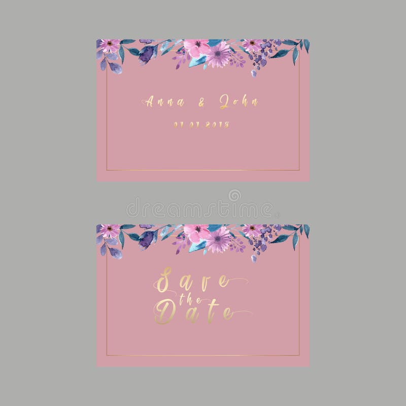 Save the Date Invitation Card. Modern Design Template with Elements ...