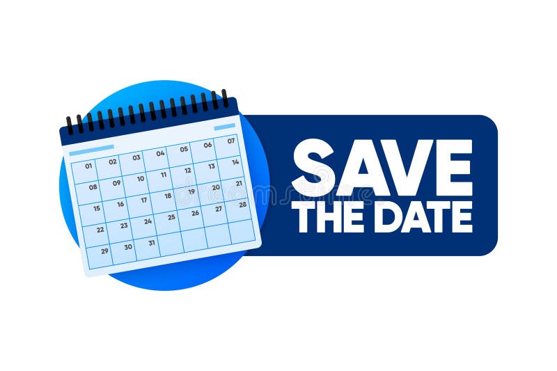 Save the Date Label. Modern Banner with Calendar. Event Reminder ...