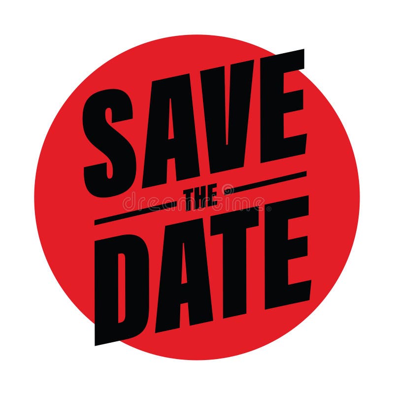 Save the Date Label Sign Red Invitation Stock Illustration ...