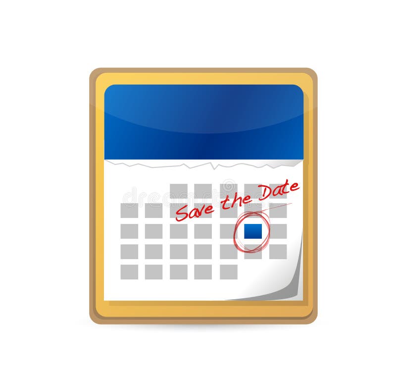 Save the Date Marked on a Calendar. Stock Illustration - Illustration ...