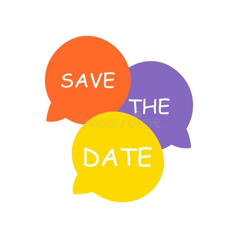SAve the Date. New Bubble with Three Circles Stock Vector ...