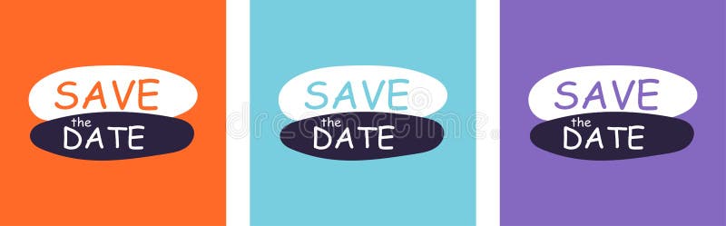 Save the Date Post in Modern Style. Set Different Posters Stock Vector ...