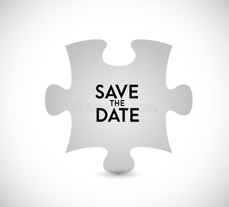 Save the Date Puzzle Missing Piece Concept. Infographic Illustration ...