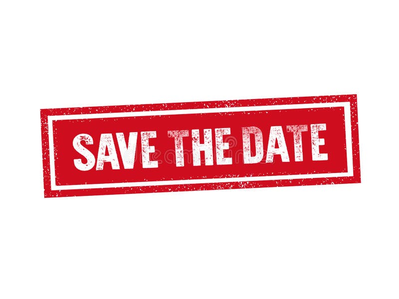 SAVE the DATE Red Stamp Seal Text Message on White Background Stock ...