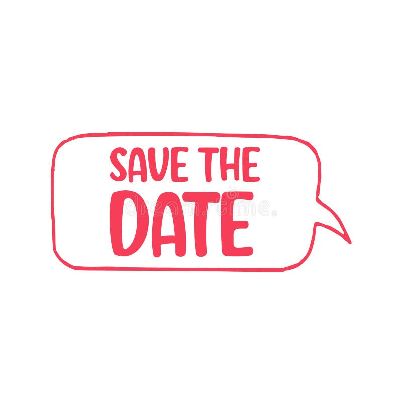 Save the Date Set of Speech Bubble Icons Vector Illustrations on White ...