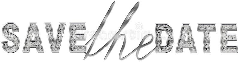 Save the date in Silver stock illustration. Illustration of invitation ...