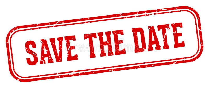 Save the Date Stamp. Save the Date Rectangular Stamp on White ...